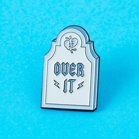 Over It Enamel Pin // Halloween/headstone/epitaph/tombstone | Etsy
