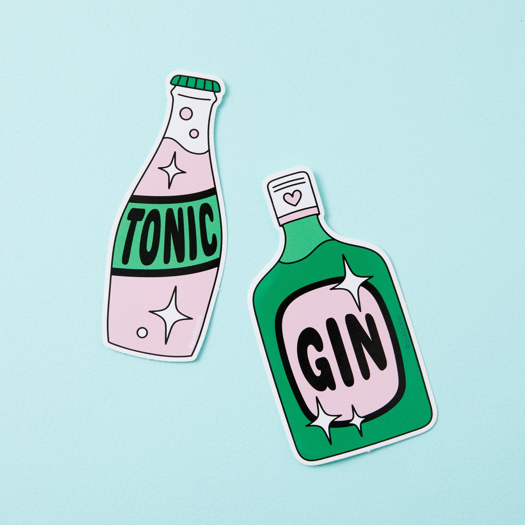 Gin & Tonic 2x Vinyl Sticker Pack – Drink Laptop and Water Bottle ...