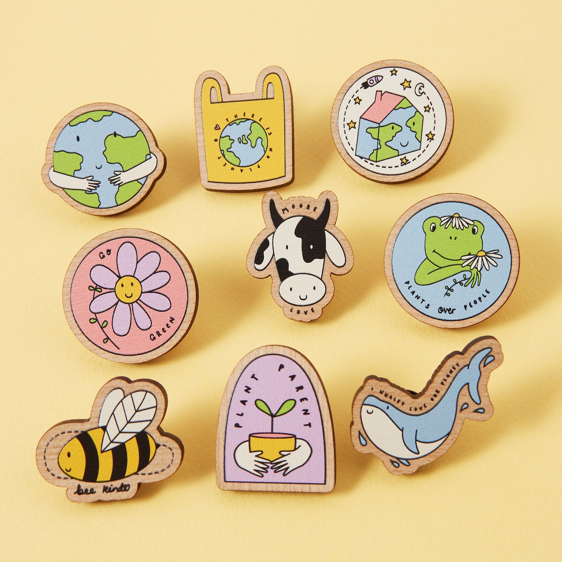 Our Home Wooden Eco Pin // Sustainable Eco Pin Badge Wooden - Etsy