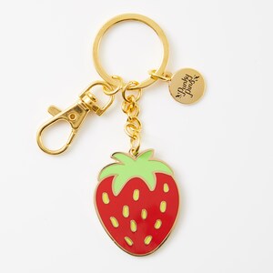 Strawberry Enamel Keyring/keychains // Key Ring, Key Chain - Etsy