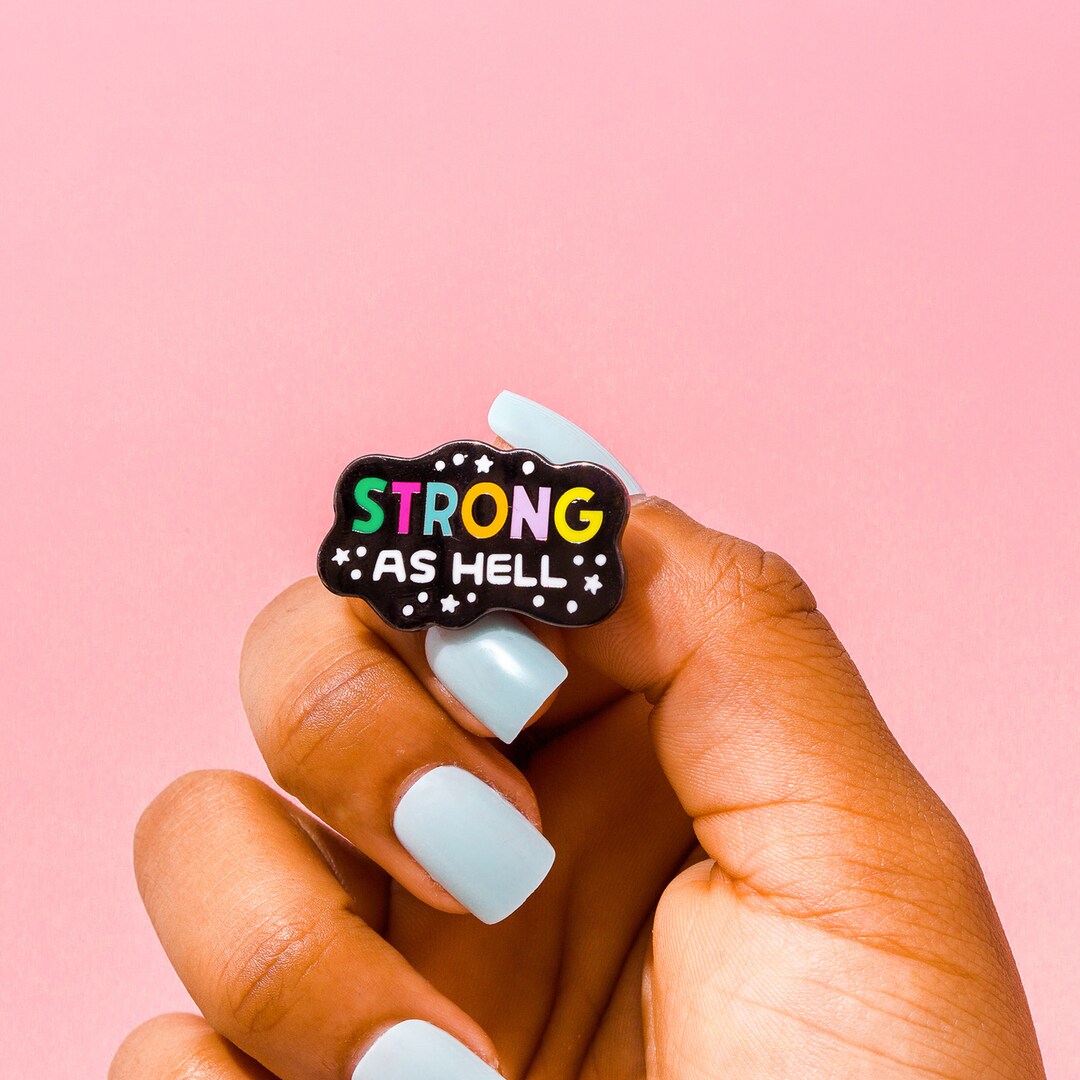 Strong as Hell Pin // Enamel Pin Badge // Letterbox Gifts ...