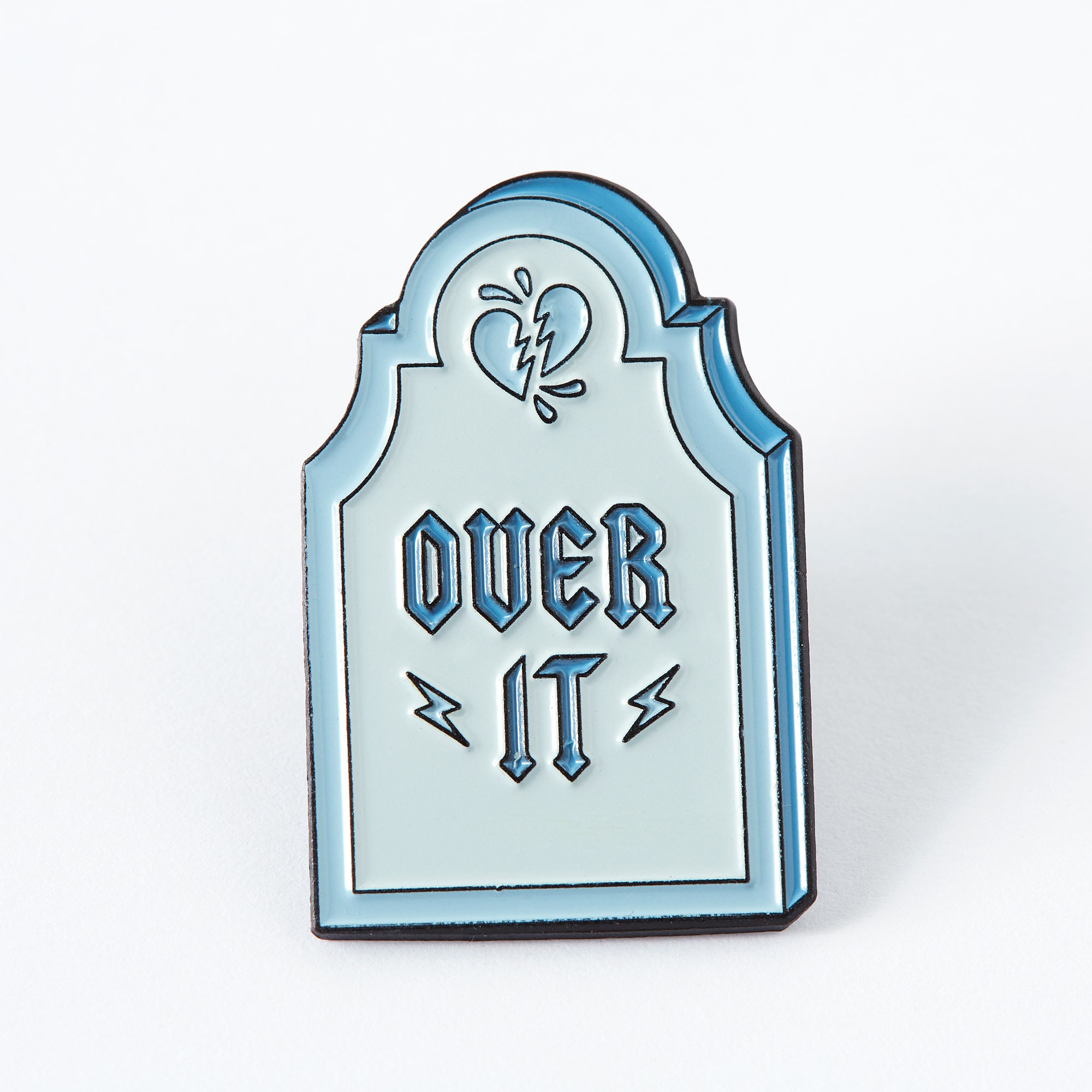 Over It Enamel Pin // Halloween/headstone/epitaph/tombstone Lapel Pin ...
