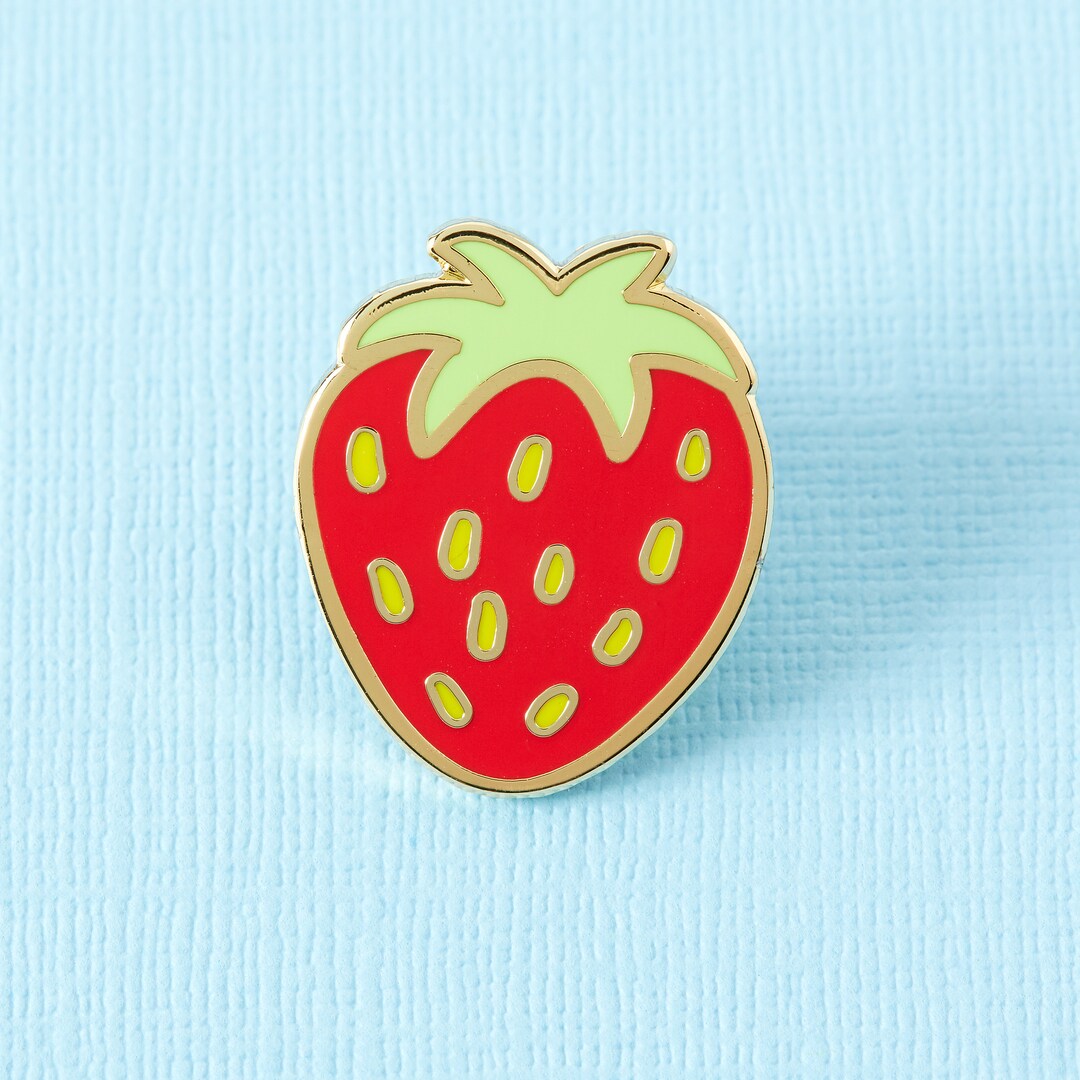 Strawberry Enamel Pin - Punky Pins // Pin Badge, Badges, Funny Pins ...