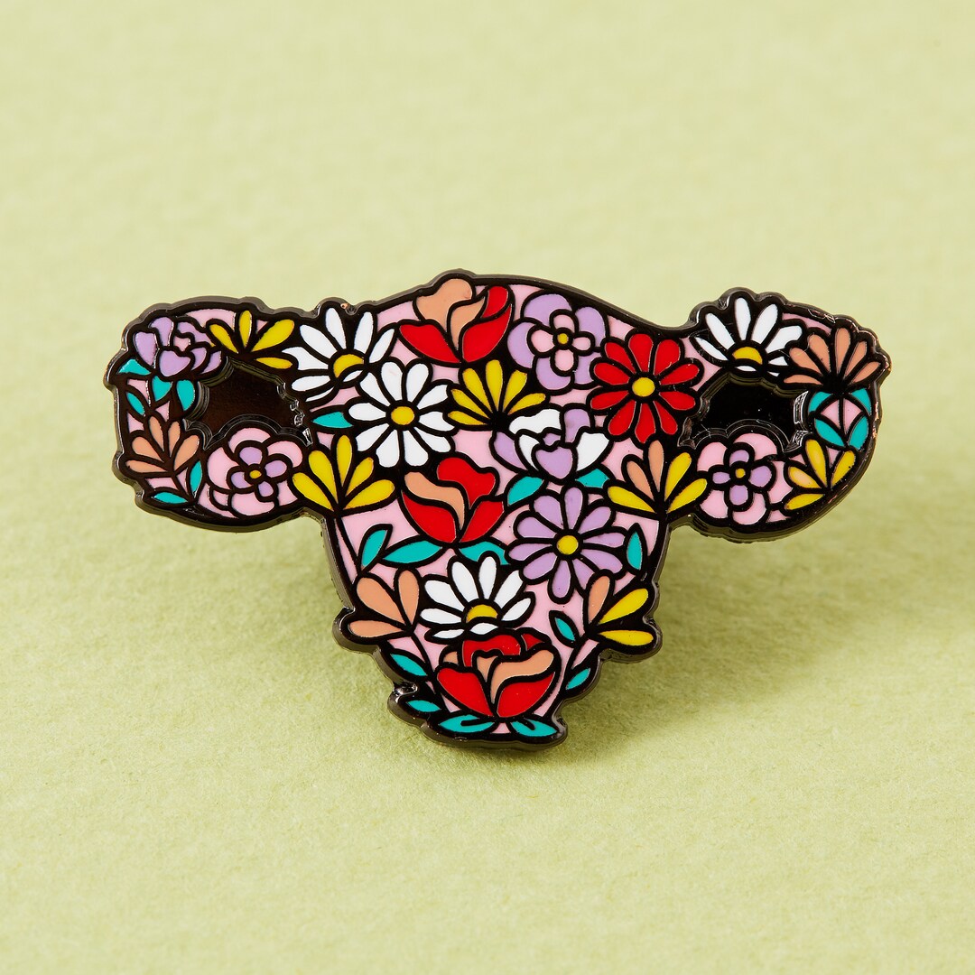 Floral Uterus Enamel Pin Punky Pins // Pin Badge, Badges, Cute Pins in ...