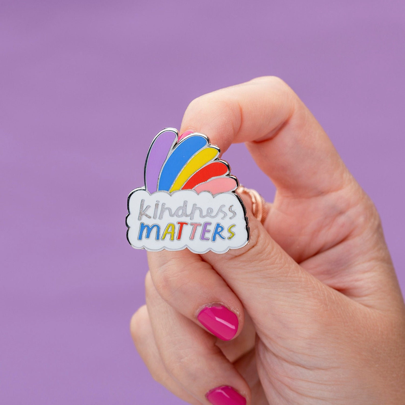 Kindness Matters Enamel Pin // Be Kind Pin // Rainbow Lapel Pin Badge ...