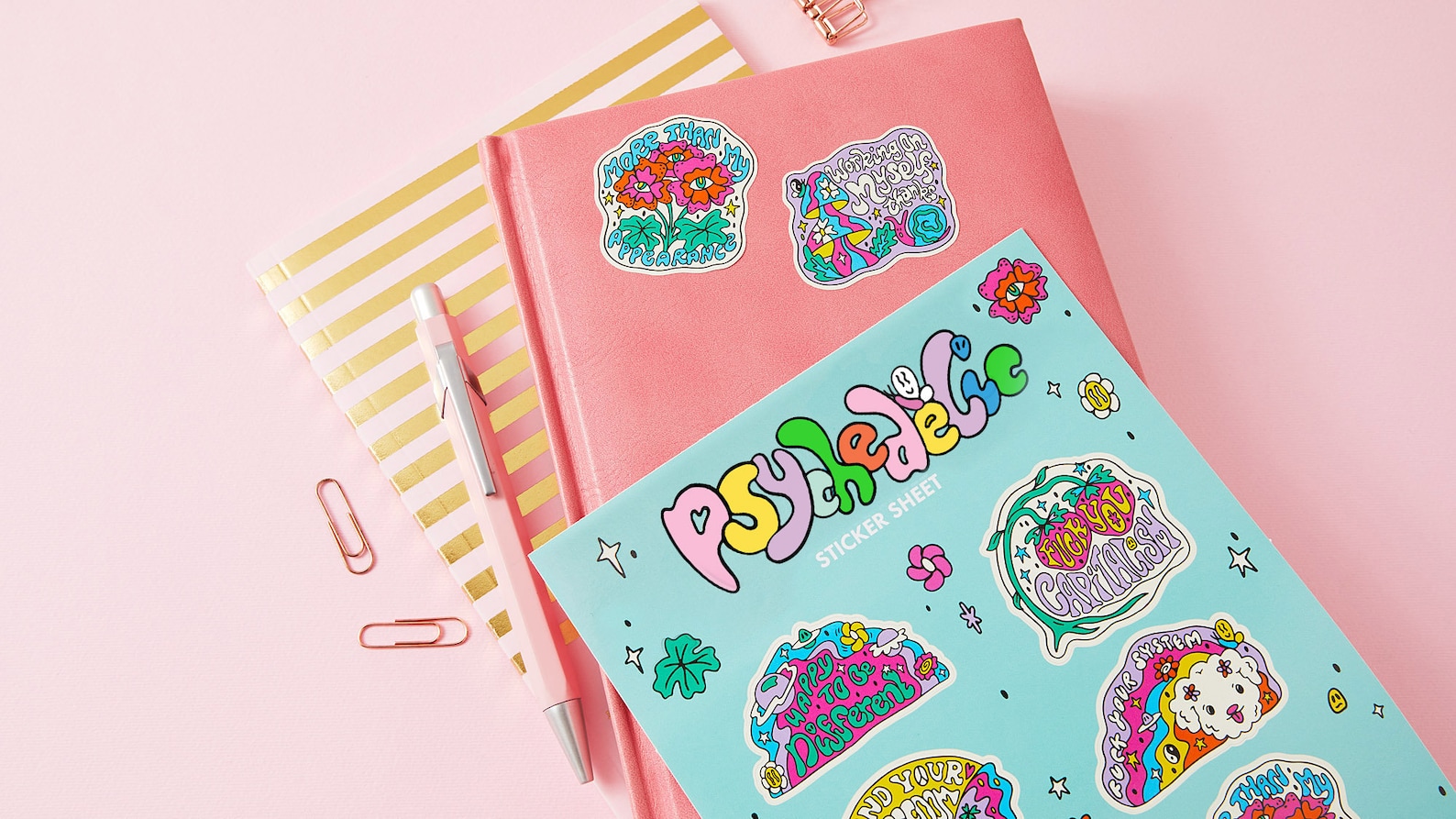 Psychedelic Vinyl Sticker Sheet // Colourful Planner Stickers ...