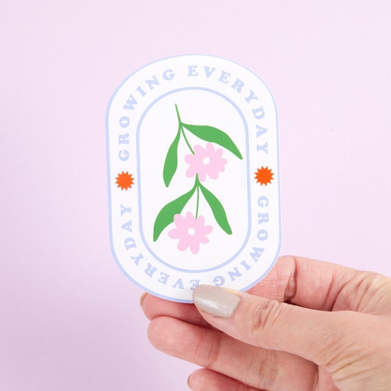 Growing Everyday Vinyl Sticker // Laptop Stickers // Floral | Etsy