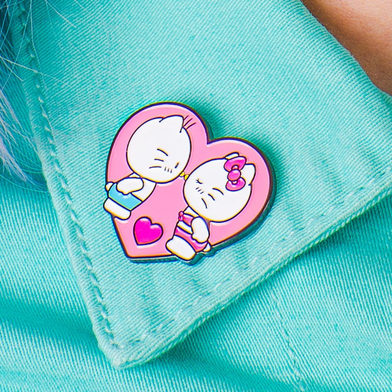 Hello Kitty Kissing Dear Daniel Enamel Pin // Official Sanrio Licensed ...