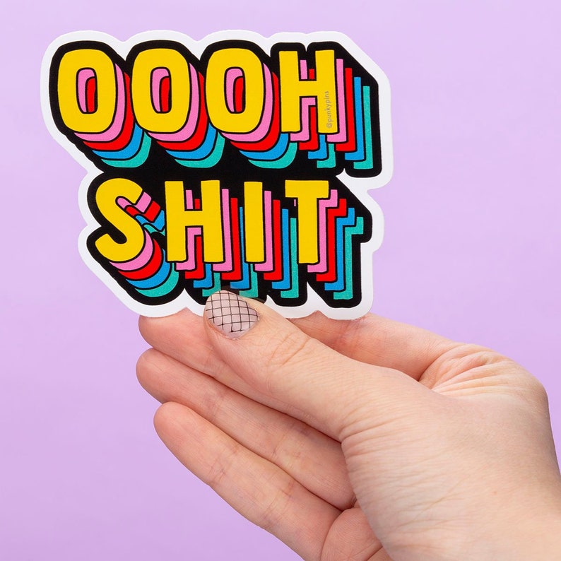 Oooh Shit... Vinyl Sticker // Typography Laptop Sticker // - Etsy UK