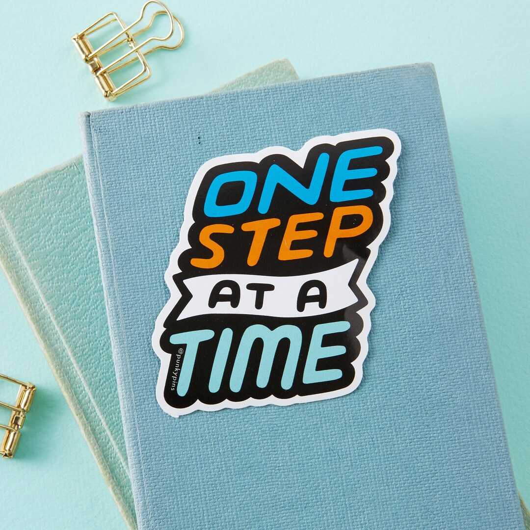 One Step at A Time Vinyl Sticker // Motivational MacBook Sticker // Die ...