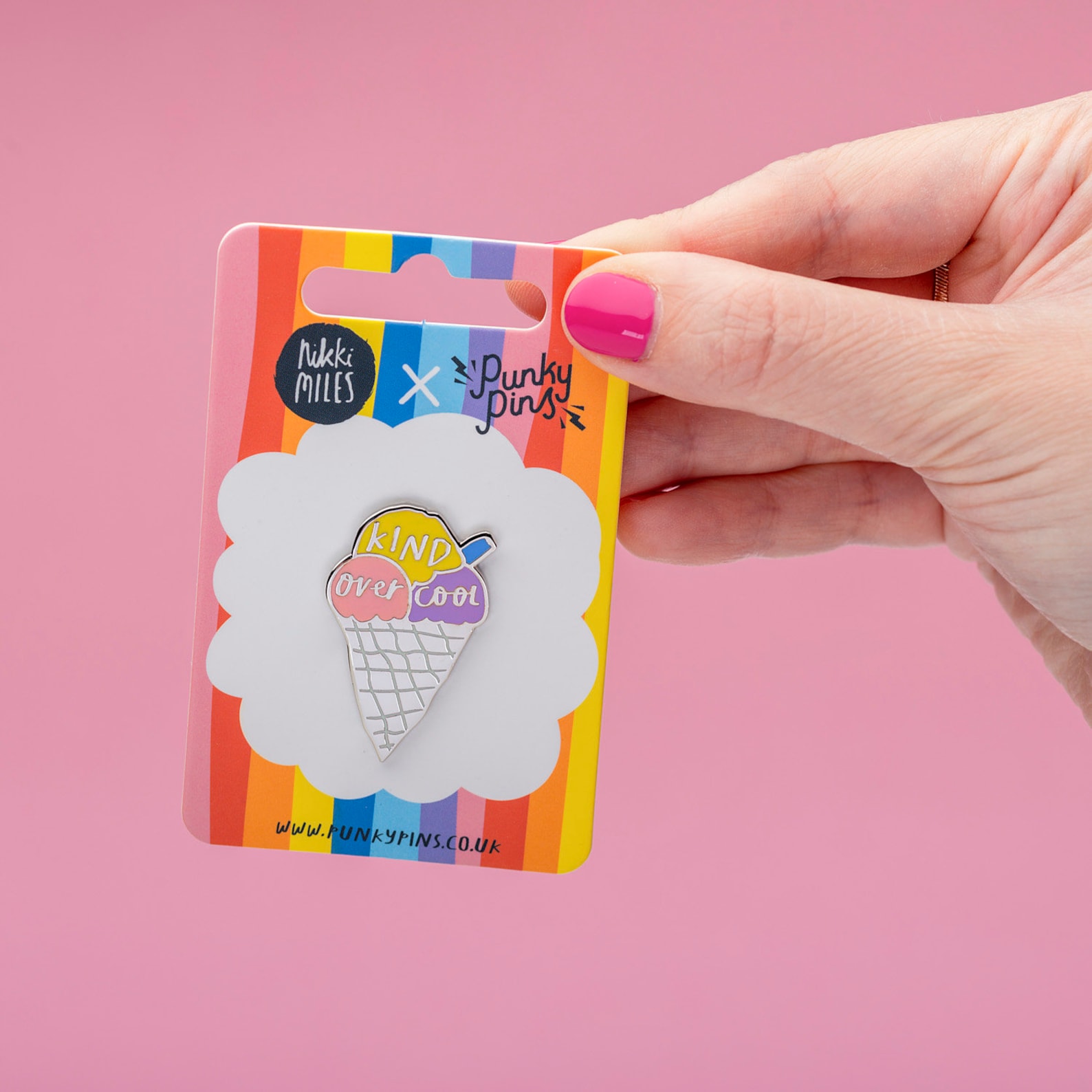 Kind Over Cool Enamel Pin // Ice Cream Pin Badge // | Etsy