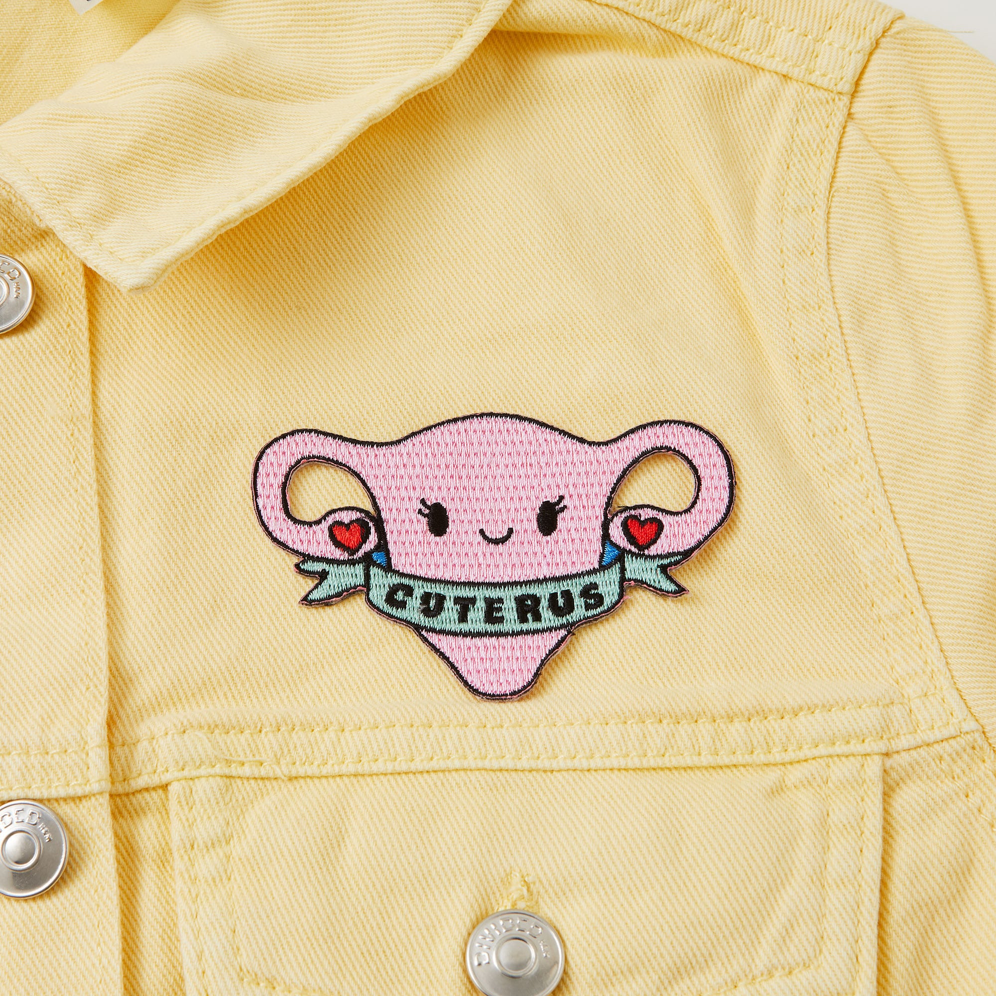 Cuterus Uterus Iron-on Patch // Embroidered Badge // Jacket Patch ...