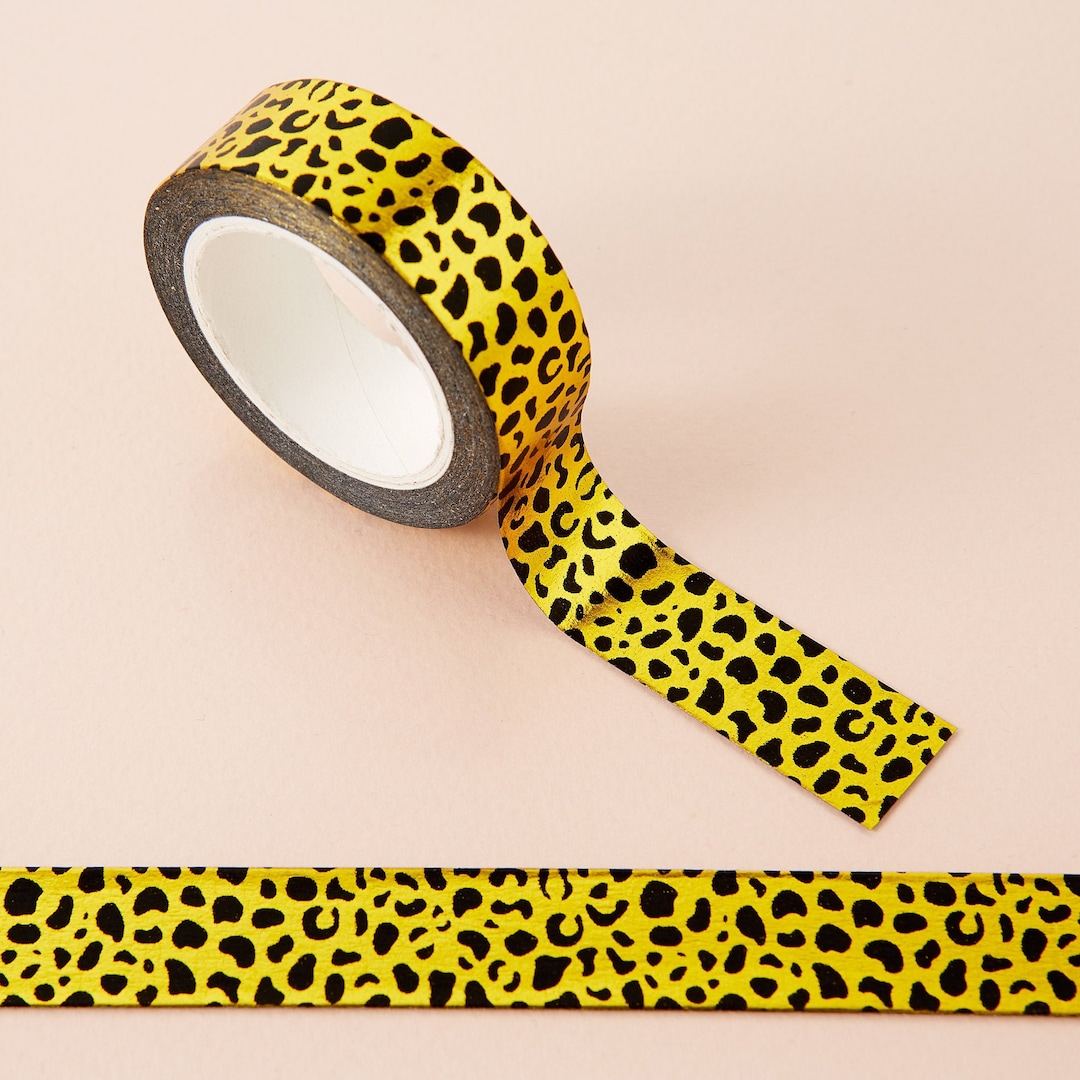 Leopard Print Gold Foil Washi Tape, Metallic Washi Tape // Animal Print ...
