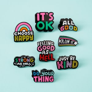 It's OK Pin // Enamel Pin // Letterbox Gift // Positivity Pin Badge ...