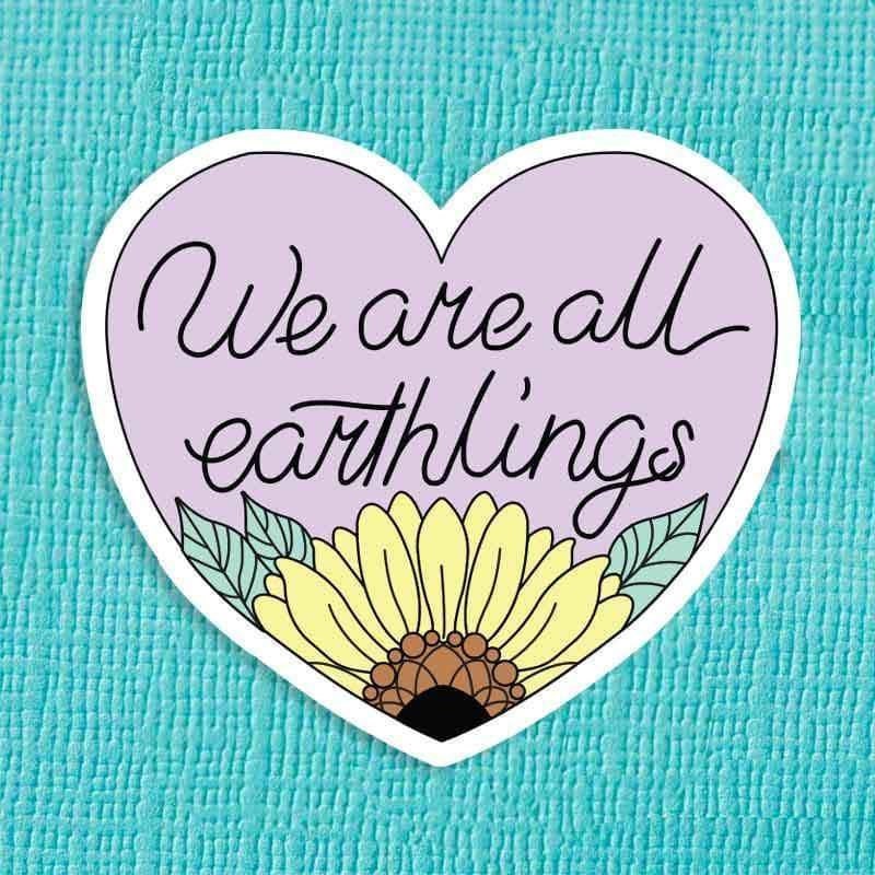 We Are All Earthlings Vinyl Sticker – Nature-inspired Sticker for ...