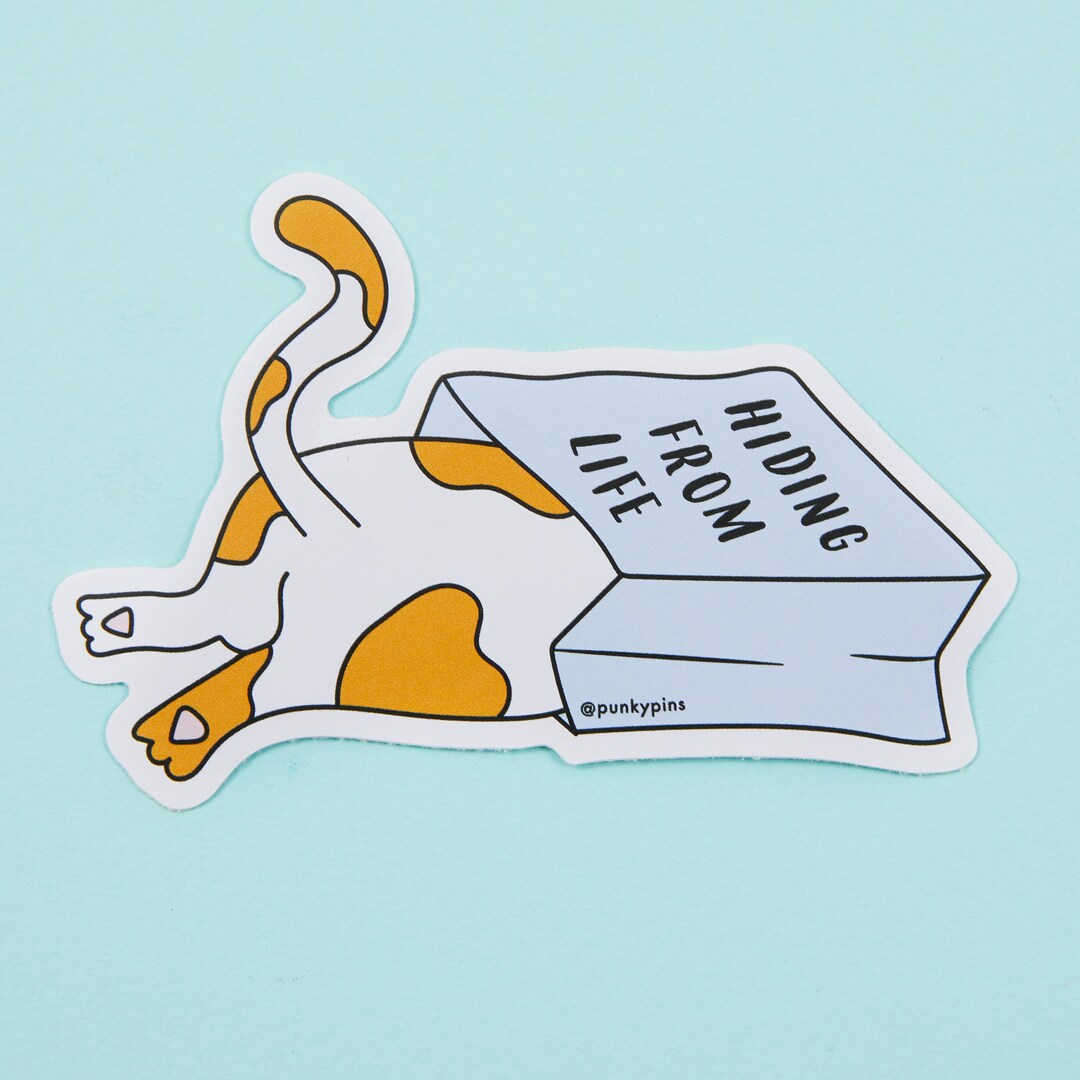 Hiding From Life Vinyl Sticker // Laptop Sticker // Decal - Etsy