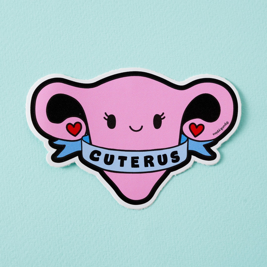 Cuterus Uterus Vinyl Sticker – Feminist Anatomy Laptop & Water Bottle ...