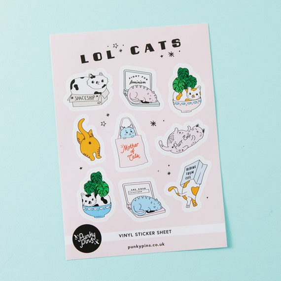 LOL Cats A5 Vinyl Sticker Sheet // Planner Stickers // - Etsy