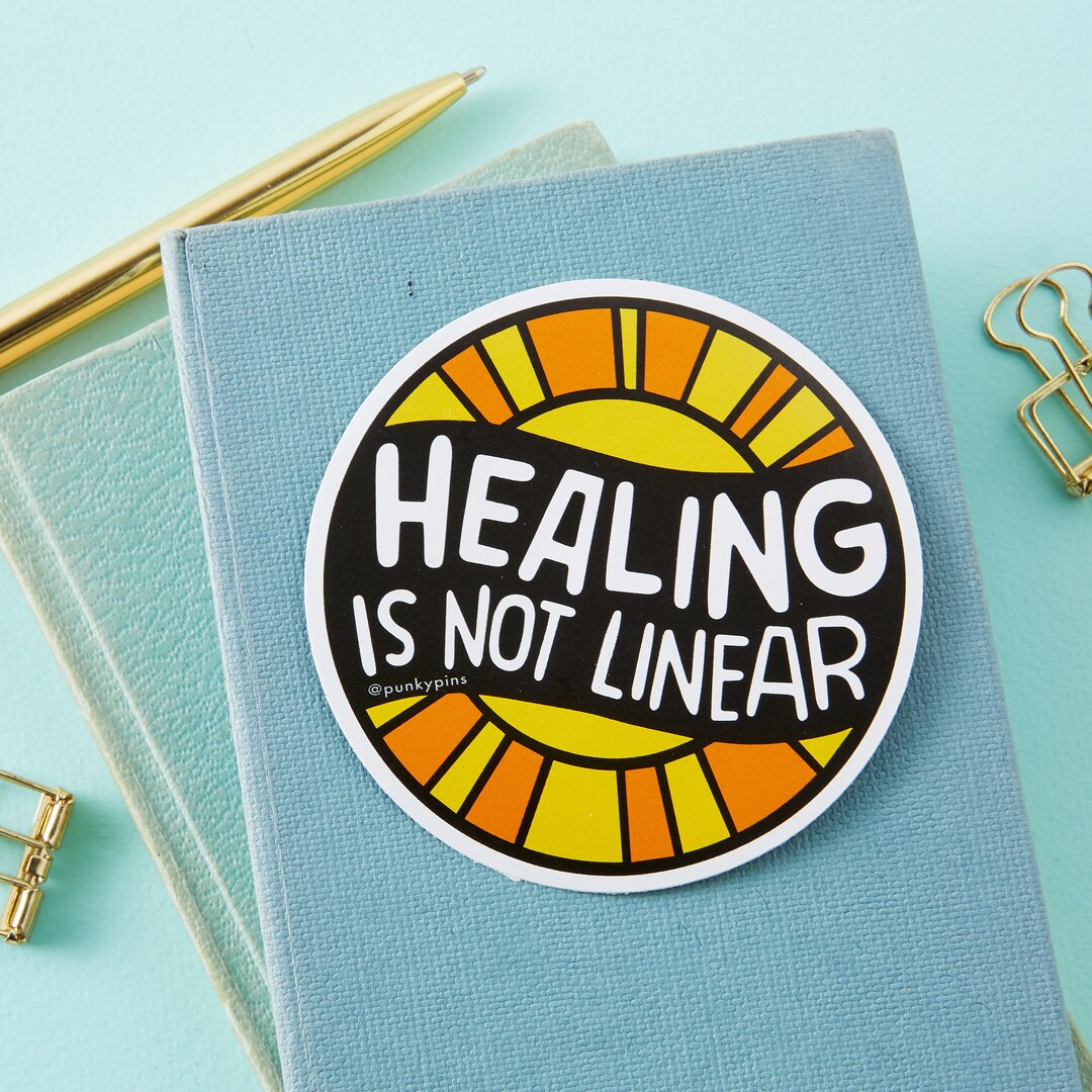 Healing is Not Linear Vinyl Sticker // Laptop Sticker // Mantra Sticker ...