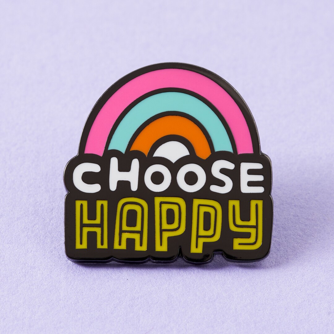 Choose Happy Enamel Pin // Pin Badge // Punky Pins - Etsy