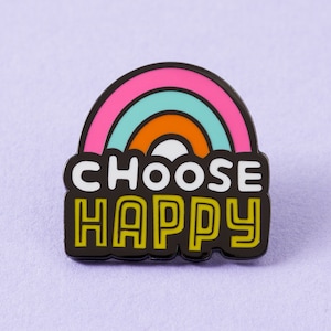 Choose Happy Enamel Pin // Pin Badge // Punky Pins - Etsy
