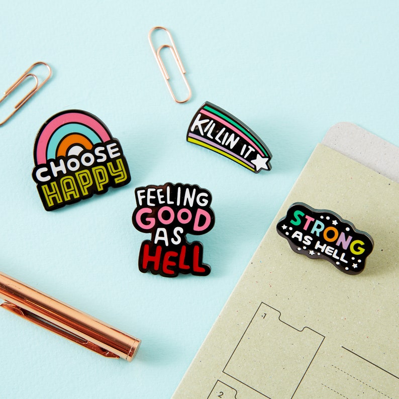 All Good Pin // Enamel Pin Badge // Letterbox Gifts // - Etsy