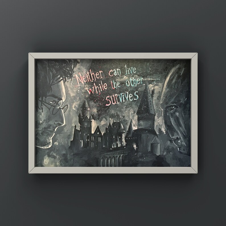 Harry Potter Black and White Voldemort Prophecy Home | Etsy