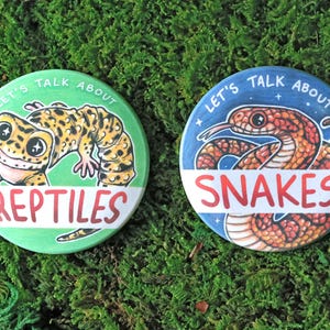 Let's Talk About Animals Button Badges / Wildlife and Pet Special ...