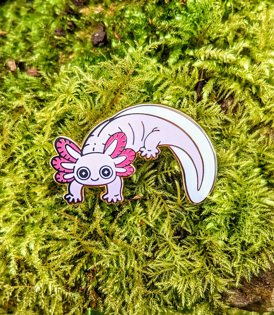 Axolotl Enamel Pin: Pink Salamander Badge - Etsy