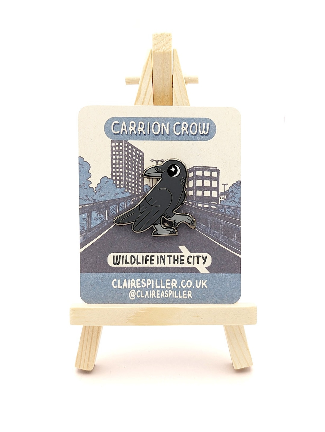 Crow Enamel Pin / Carrion Crow Jewellery / Cute Goth Bird / Lapel Pin ...