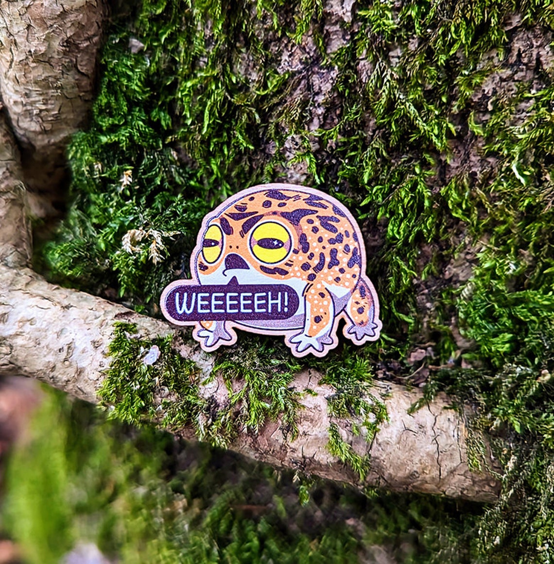 Desert Rain Frog Wooden Pin Badge / Cute Screaming Frog - Etsy
