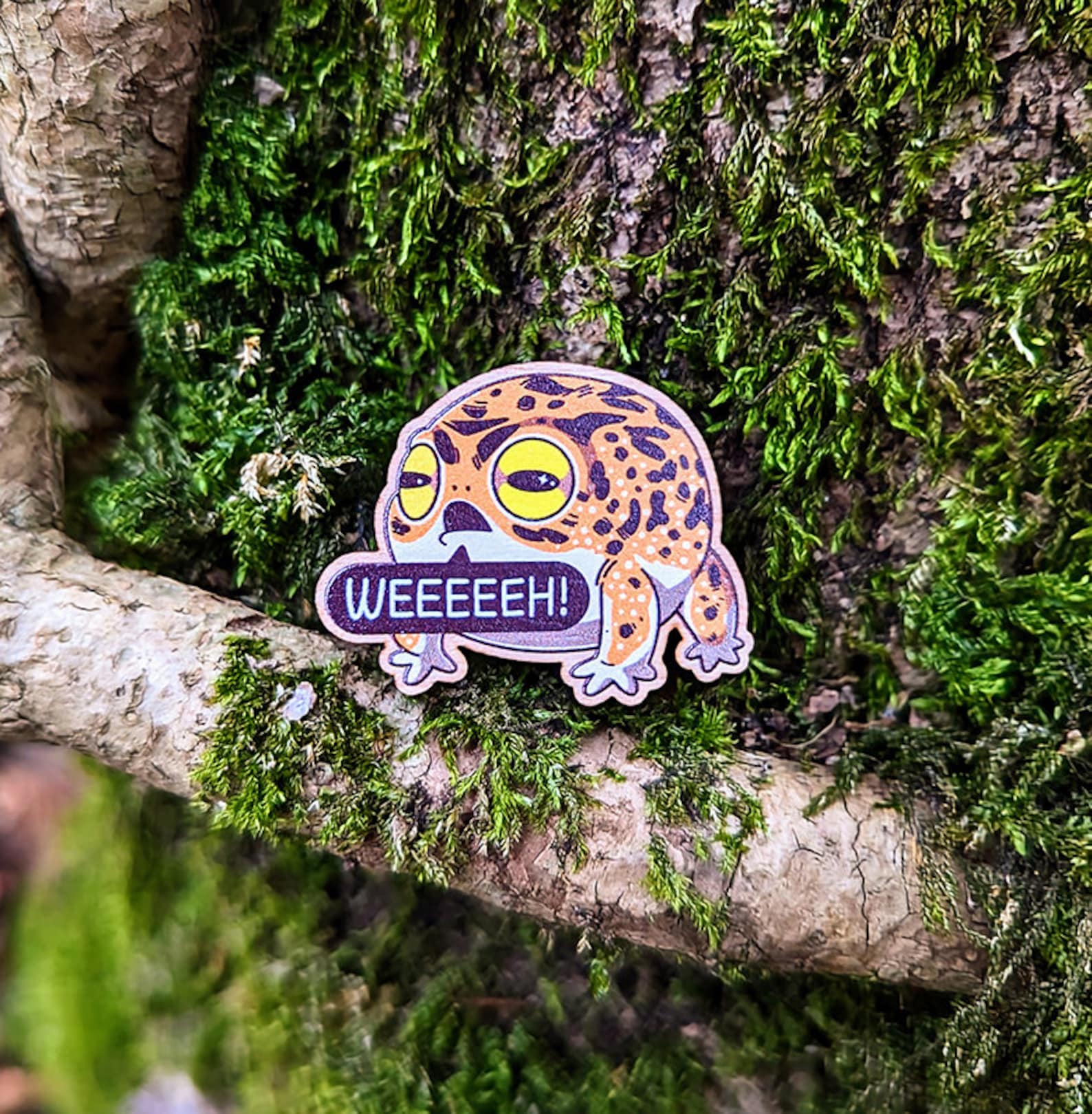 Desert Rain Frog Wooden Pin Badge / Cute Screaming Frog - Etsy