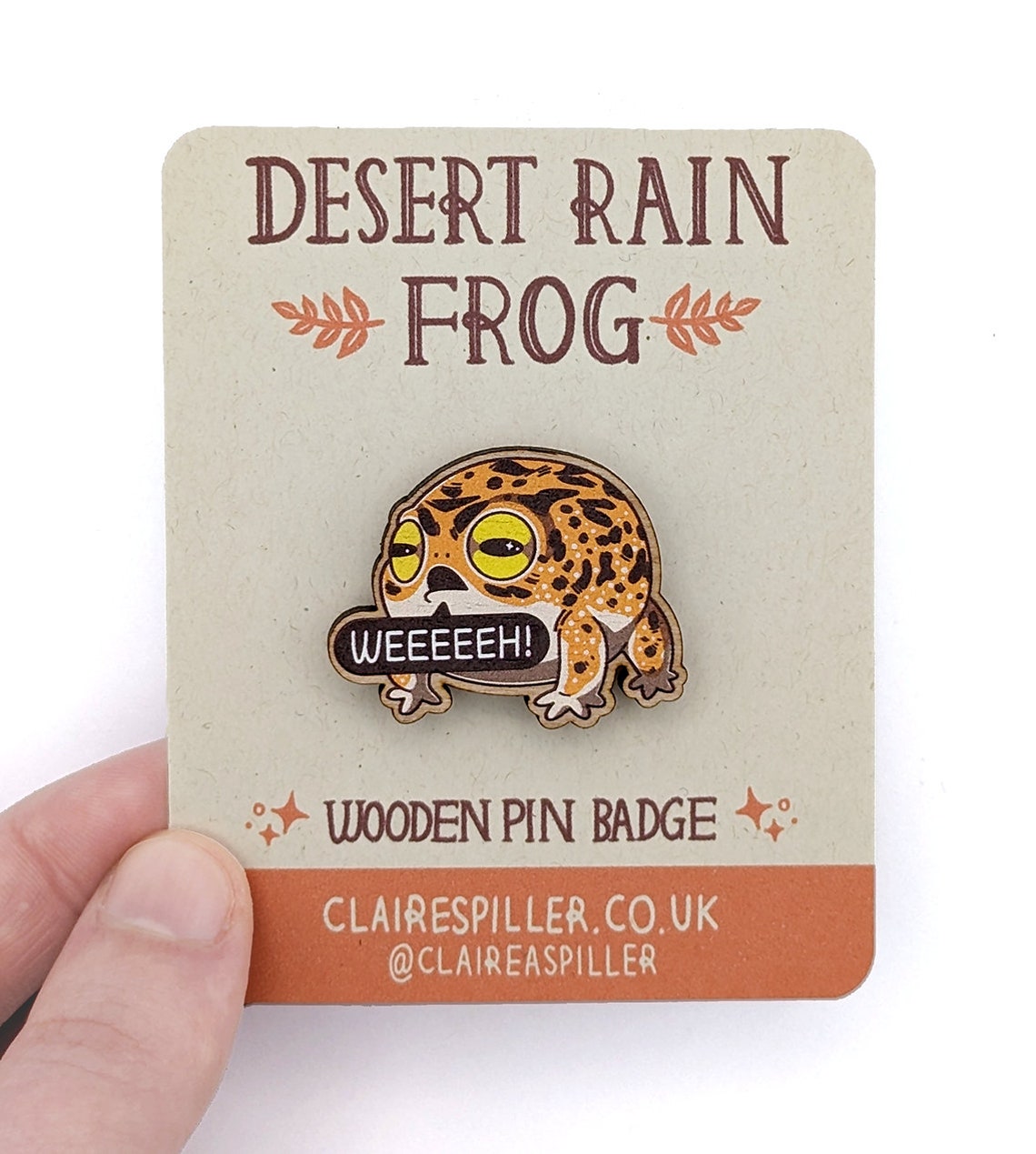 Desert Rain Frog Wooden Pin Badge / Cute Screaming Frog - Etsy