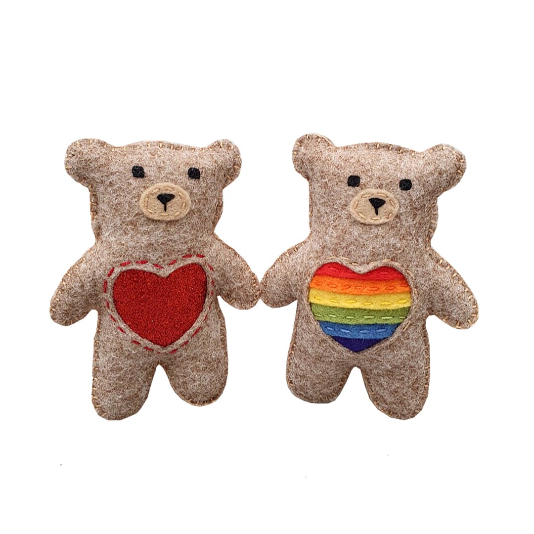 Teddy Magnet – Felt Teddy Bear – Felt Charm – Bear Magnet Felt Keyring ...