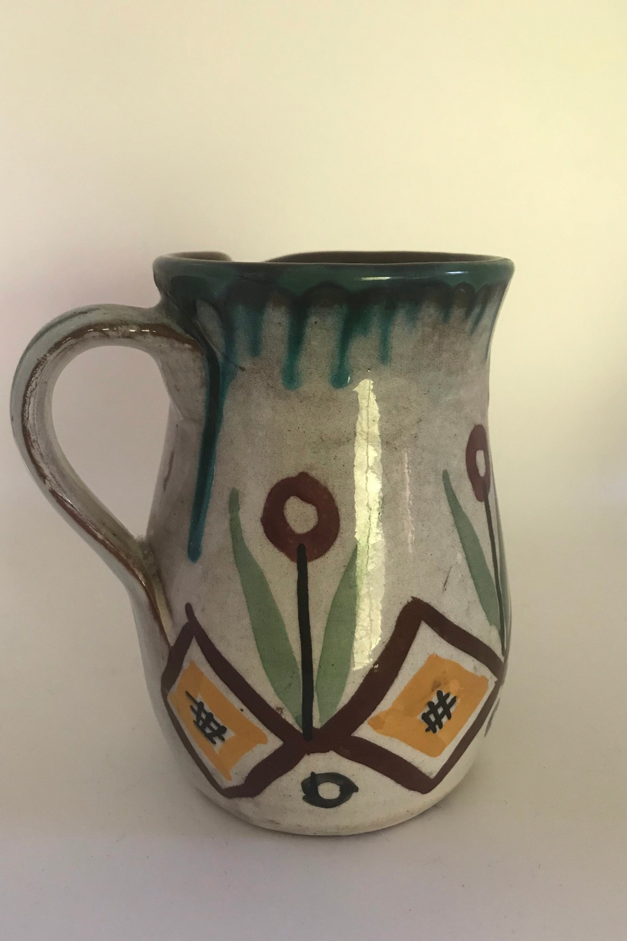 Studio Pottery Creamer, Mid Century Modern Pottery, MCM Glazed ...
