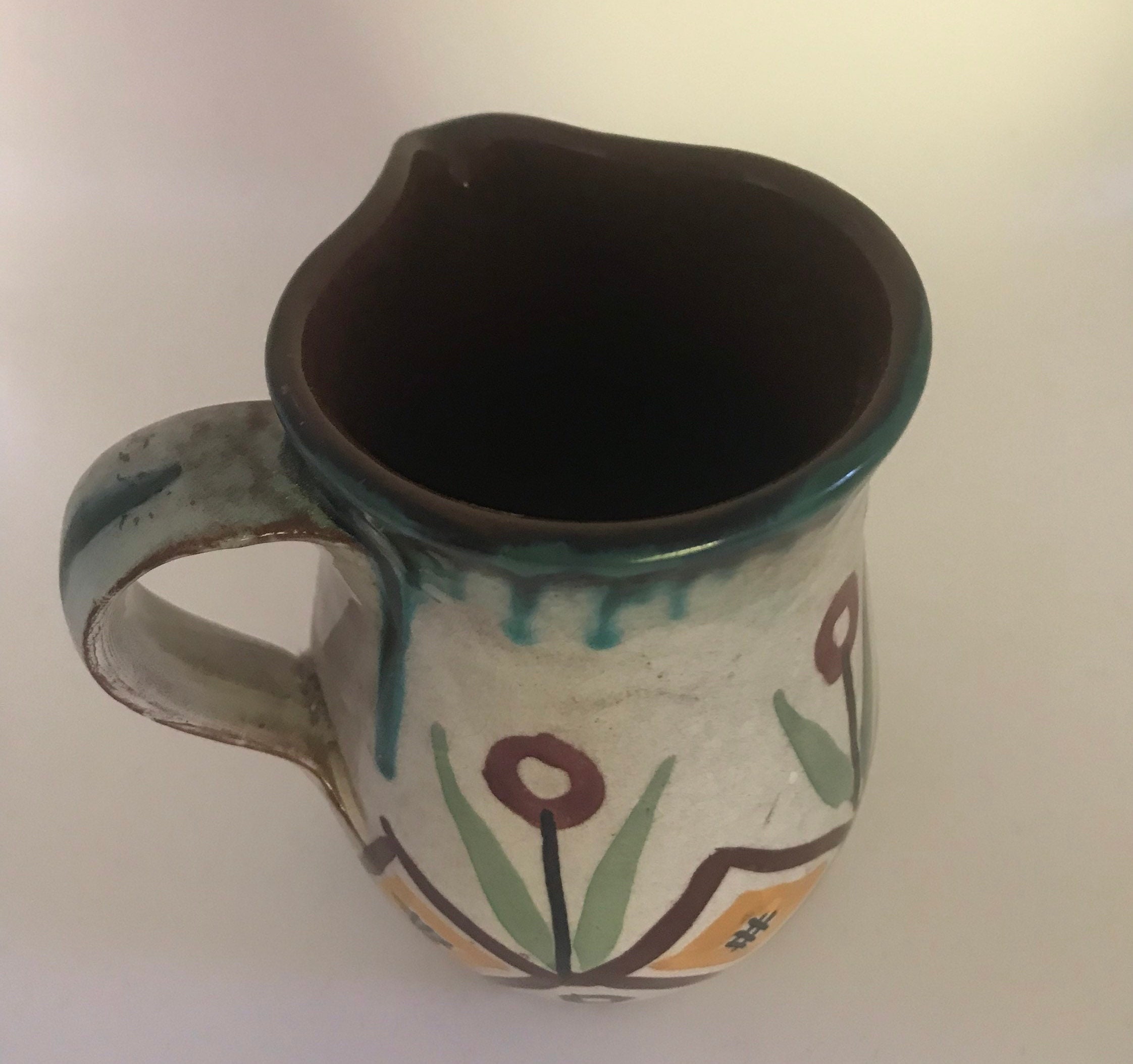 Studio Pottery Creamer, Mid Century Modern Pottery, MCM Glazed ...