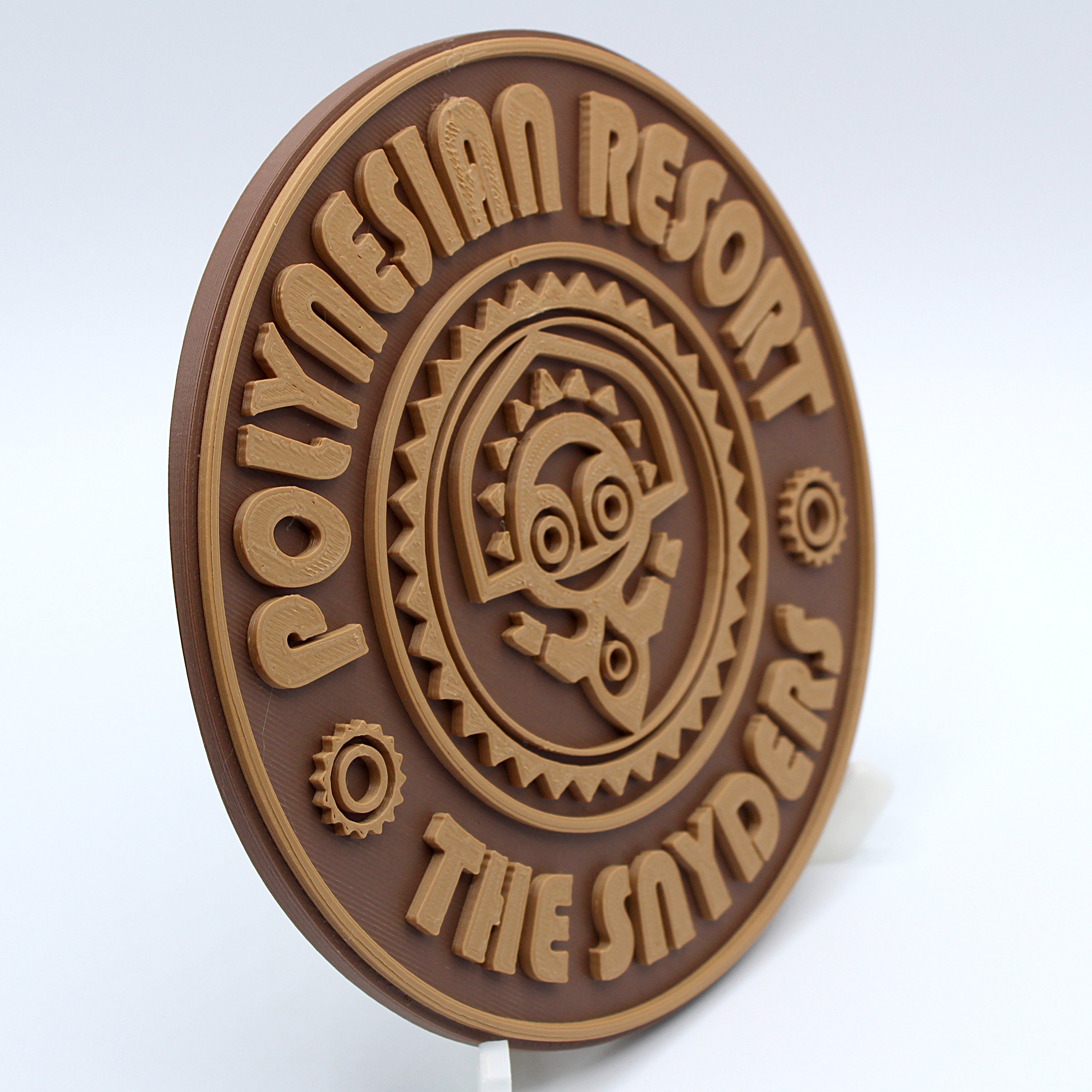 POLYNESIAN RESORT Round Plaque Sign 3D Printed Personalized | Etsy