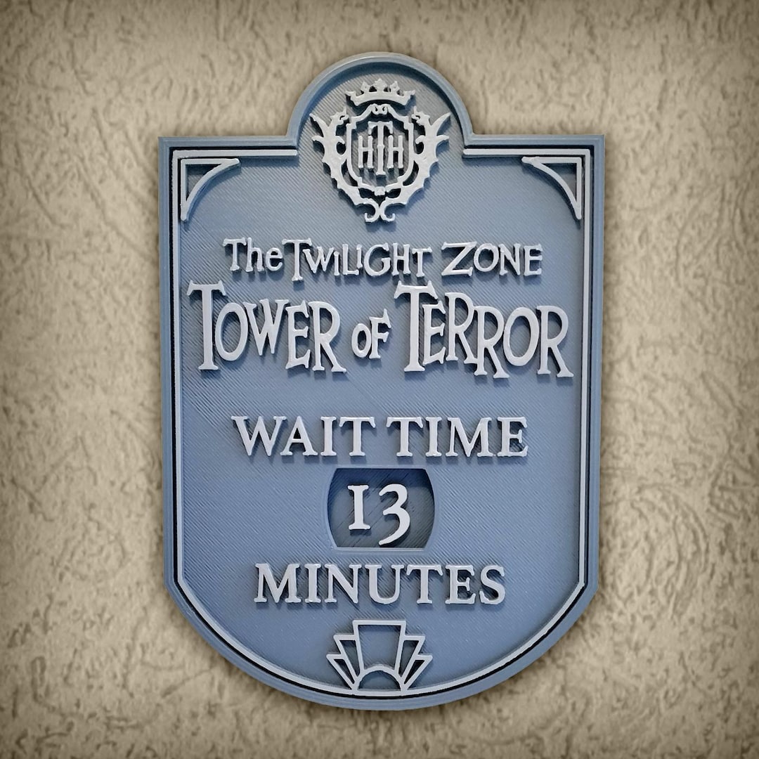 Tower of Terror Wait Time Sign Plaque Disney World Hollywood Tower ...