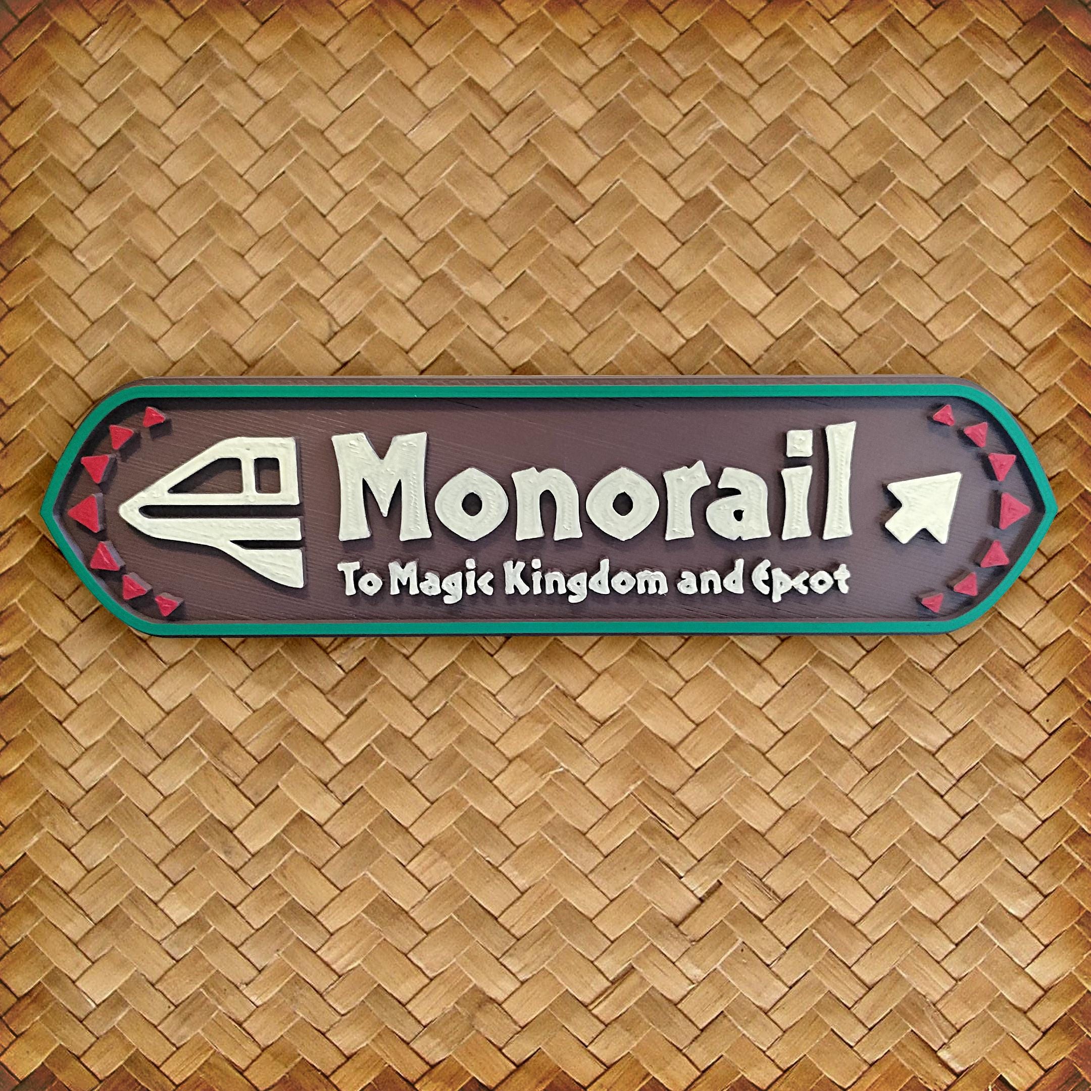 POLYNESIAN RESORT Monorail to Magic Kingdom & Epcot Sign Disney World ...