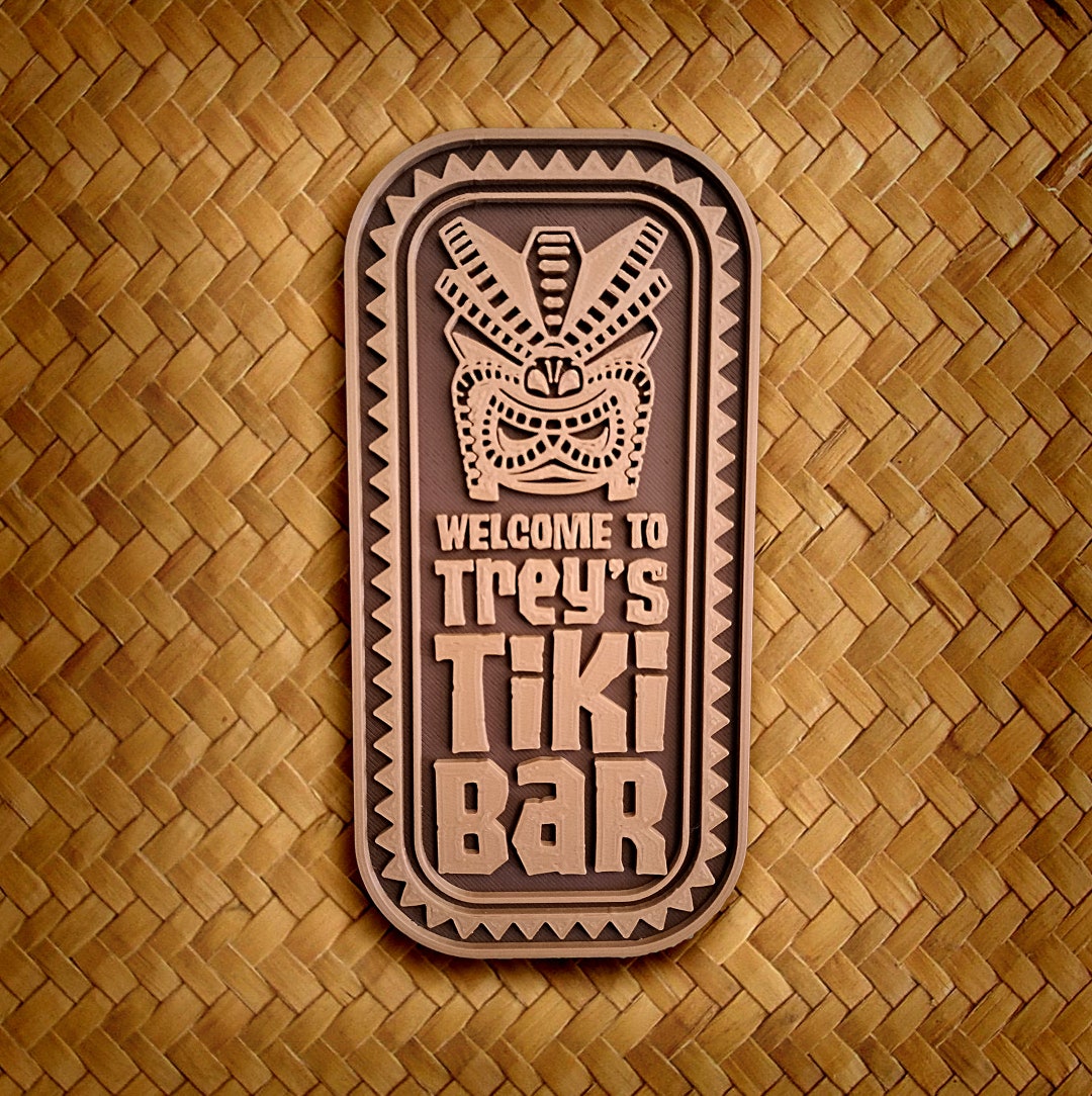 Custom Tiki Bar Sign 3D Printed Personalized Polynesian Gift Plaque ...