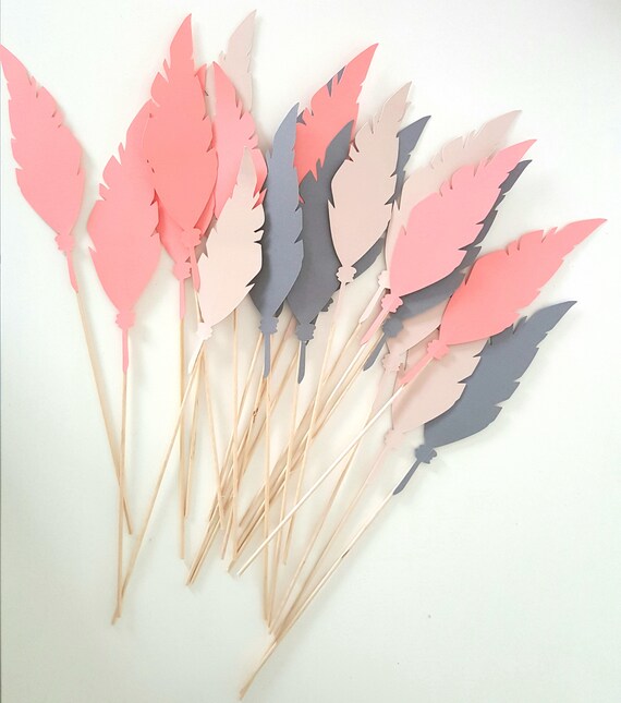 10 décorations bouquet de plumes-plume gris vert-fête | Etsy France