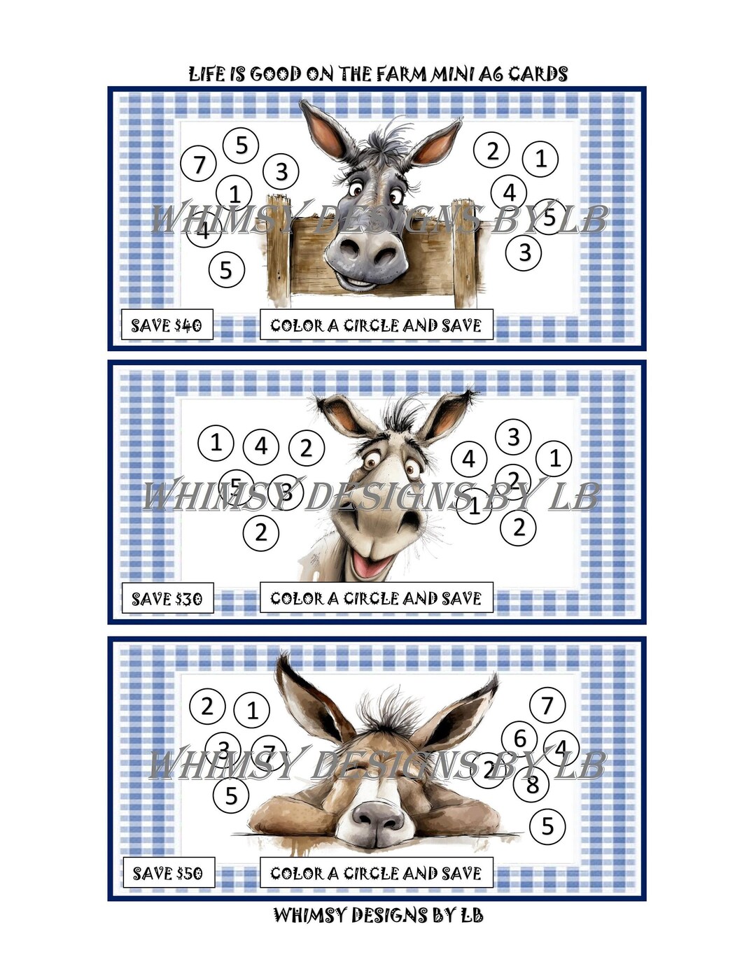 Life is Good on the Farm Savings Challenge Mini A6 Cards - Etsy
