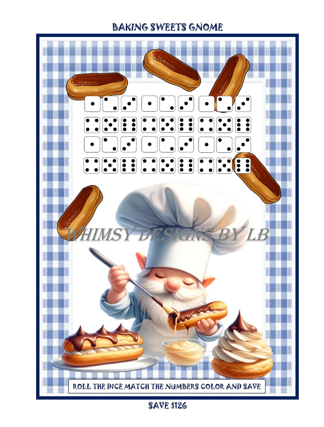 Baking Sweets Gnome Dice Savings Challenge - Etsy