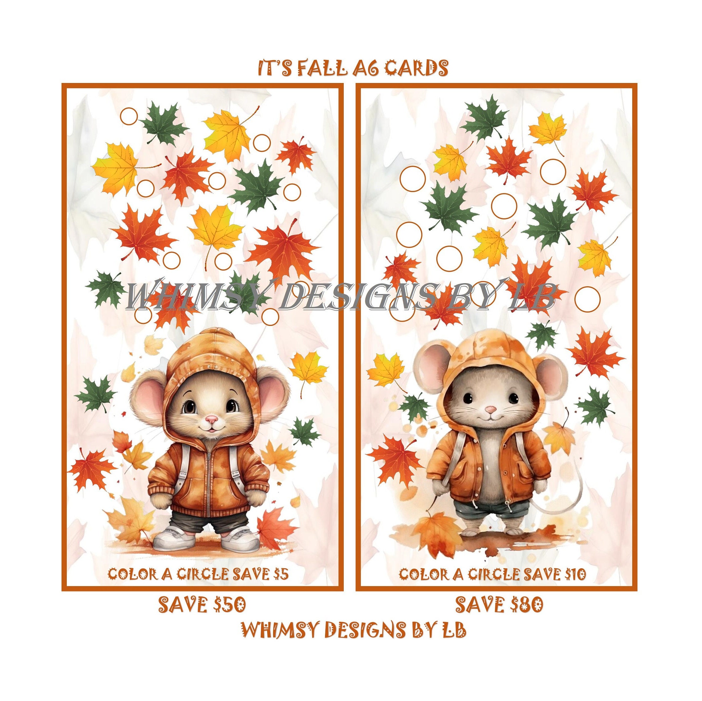 It's Fall Savings Challenge A6 Cards - Etsy