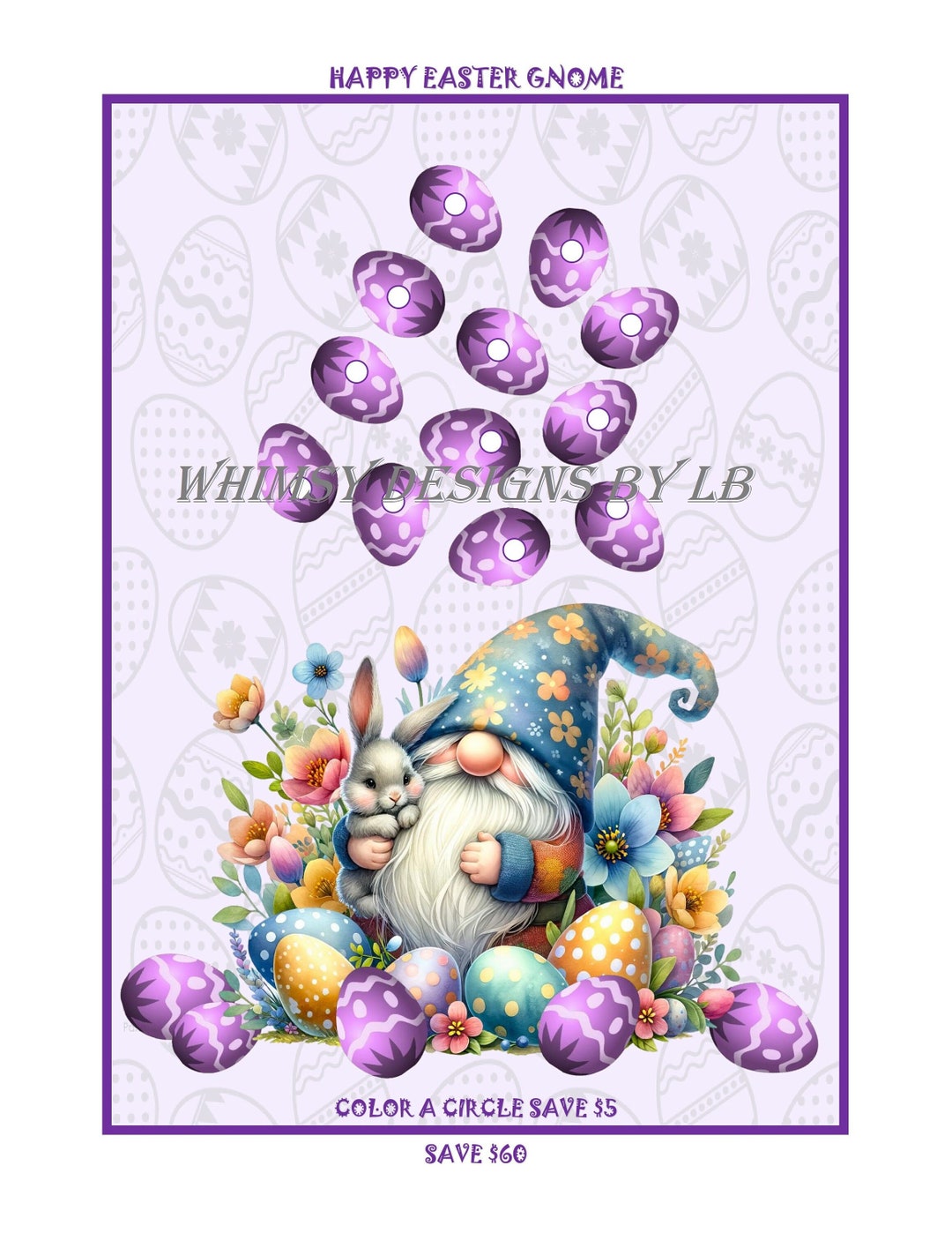 Happy Easter Gnome Savings Challenge Set of 3 - Etsy