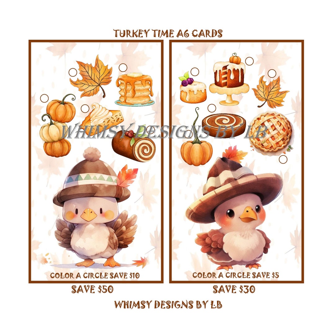 Turkey Time Savings Challenge A6 Cards - Etsy