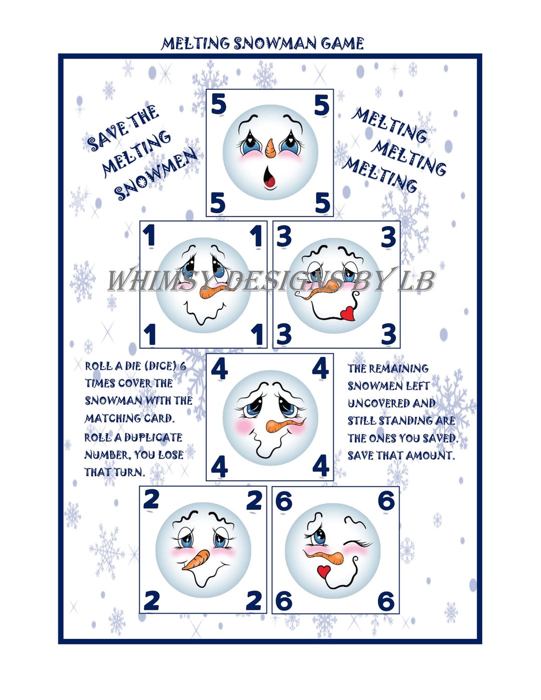 Melting Snowman Savings Challenge Game - Etsy