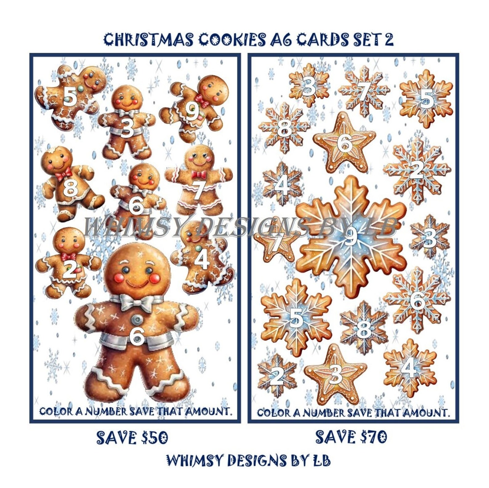 Christmas Cookies Savings Challenge A6 Cards - Etsy