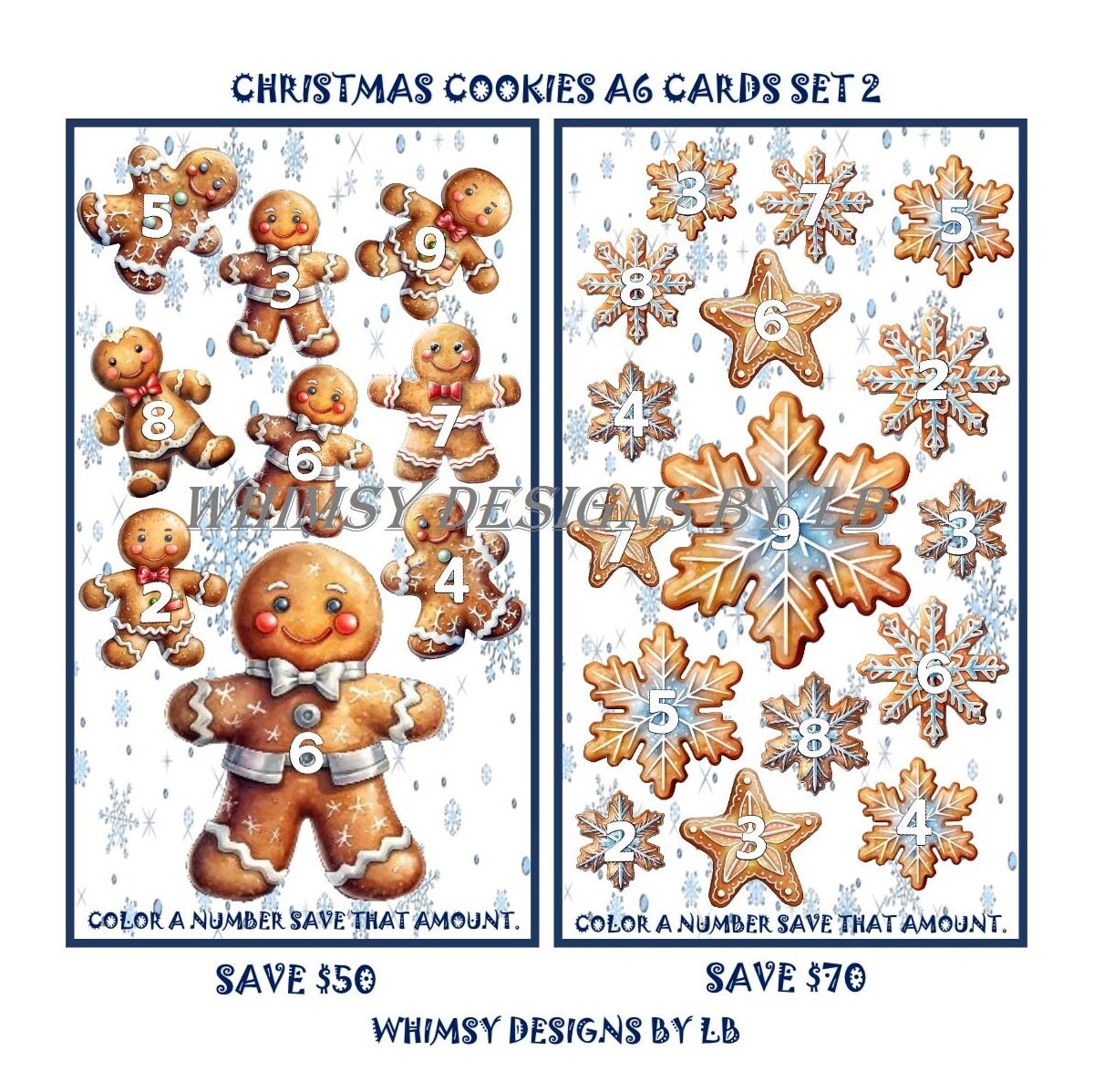 Christmas Cookies Savings Challenge A6 Cards - Etsy