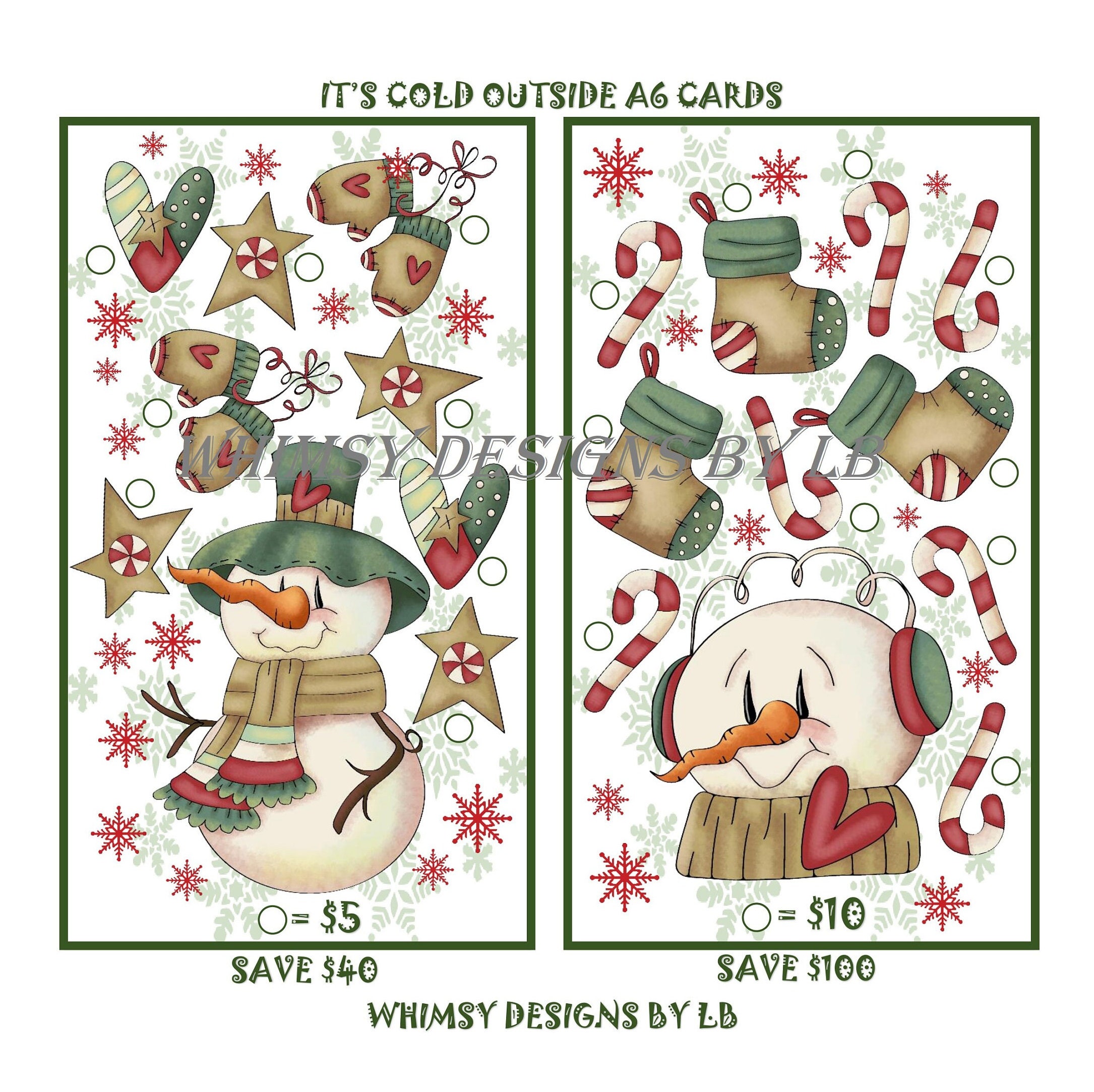 It's Cold Outside Savings Challenge A6 Cards - Etsy
